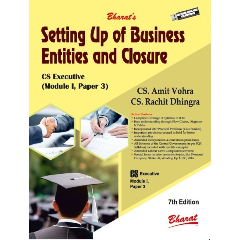 Bharat's Setting Up of Business Entities & Closure for CS Executive ...