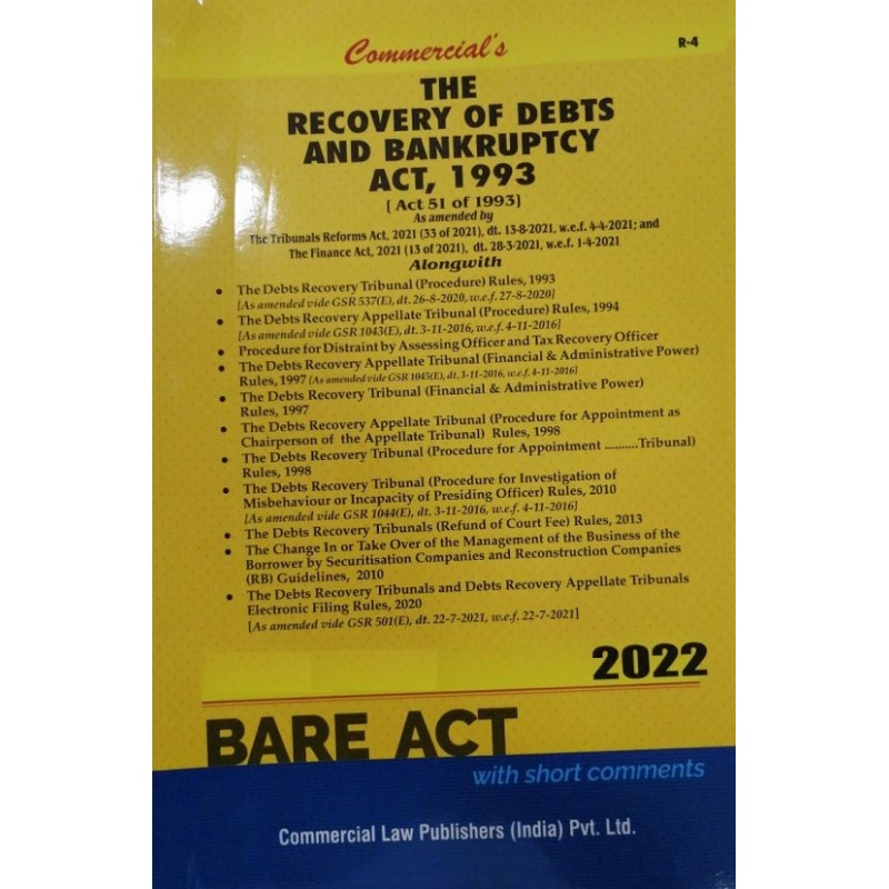 Commercial's Recovery Of Debts and Bankruptcy Act, 1993 Bare Act 2022