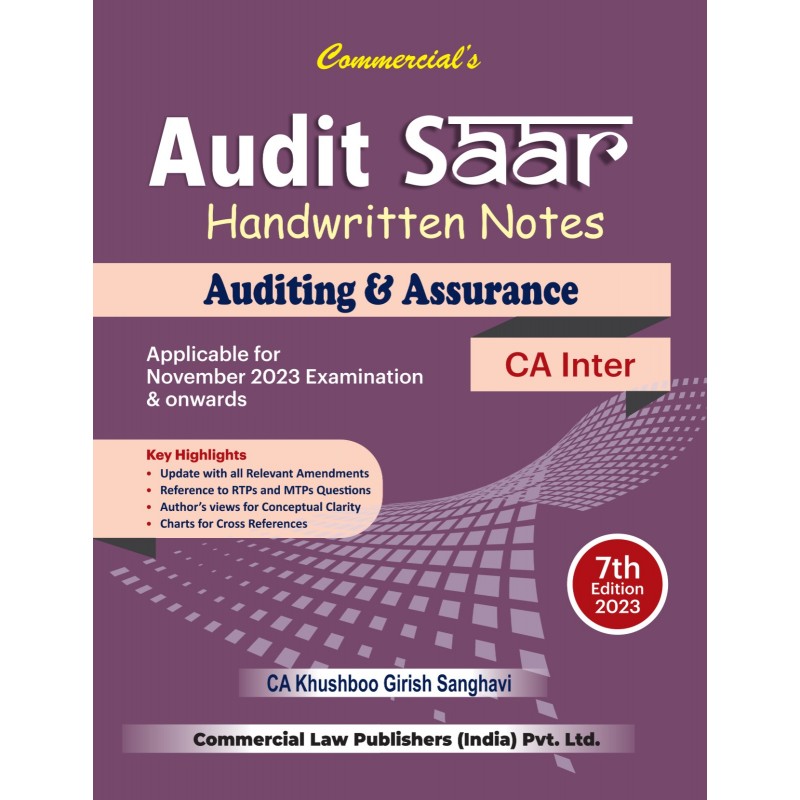 Commercial's Audit SAAR Handwritten Notes on Auditing & Assurance for ...