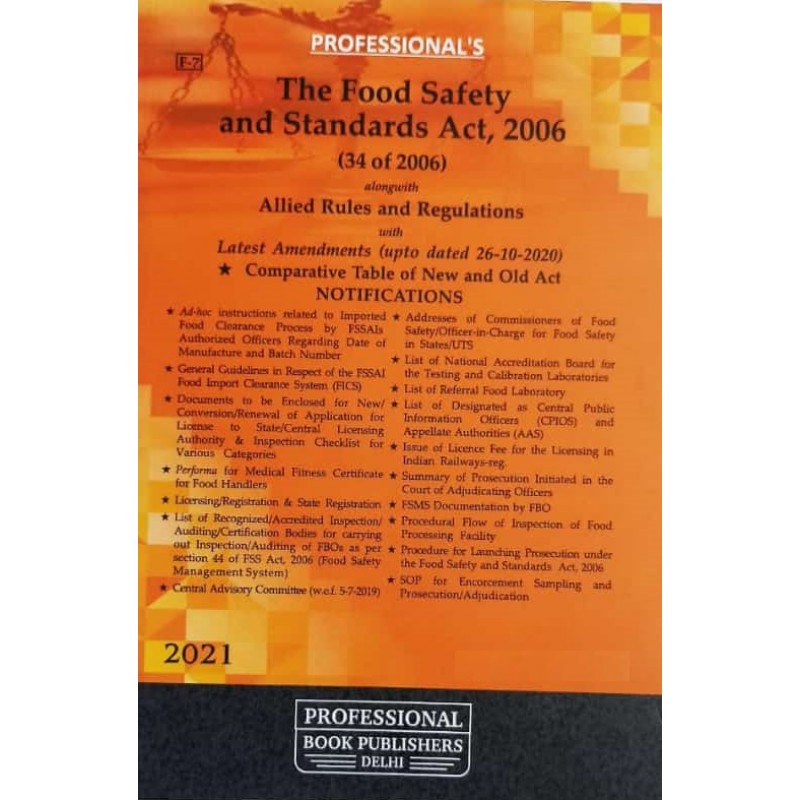 Professional's Food Safety and Standard Act, 2006 (34 of 2006) with ...