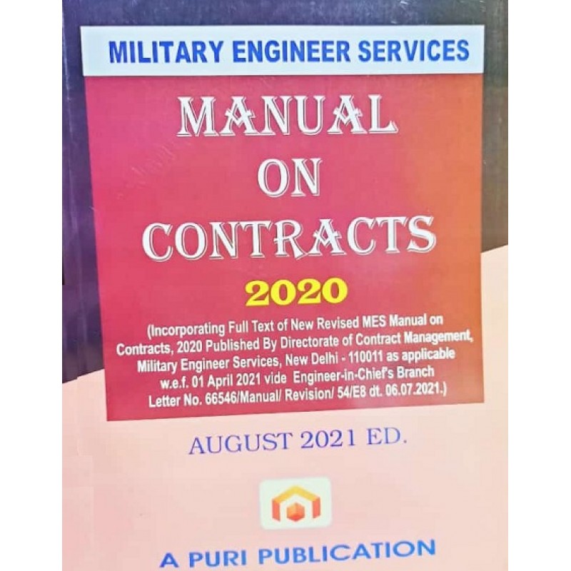 Puri Publication's Military Engineer Services [MES] Manual on Contracts ...