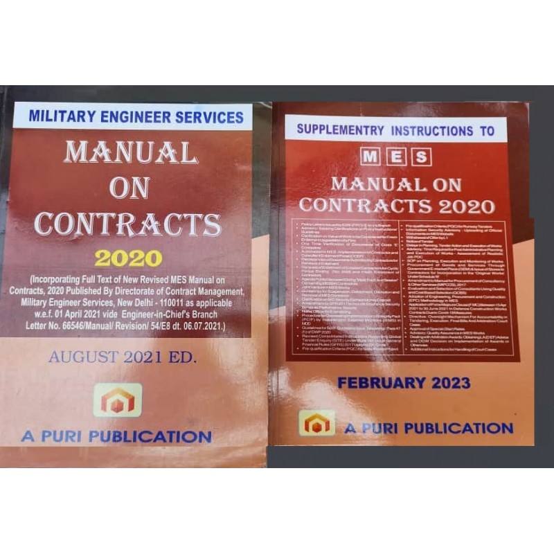 Puri Publication's Military Engineer Services [MES] Manual on Contracts ...