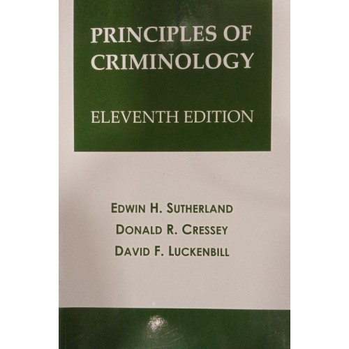 Satyam Law International's Principles of Criminology by Edwin H ...