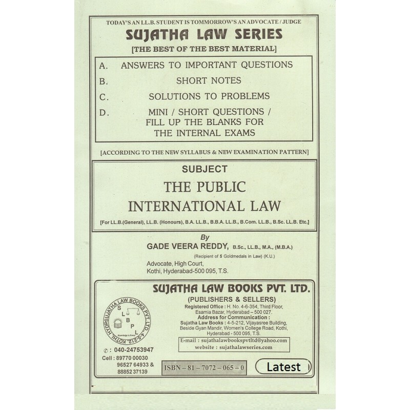 Sujatha Law Series Public International Law Notes for BSL & LL.B by ...