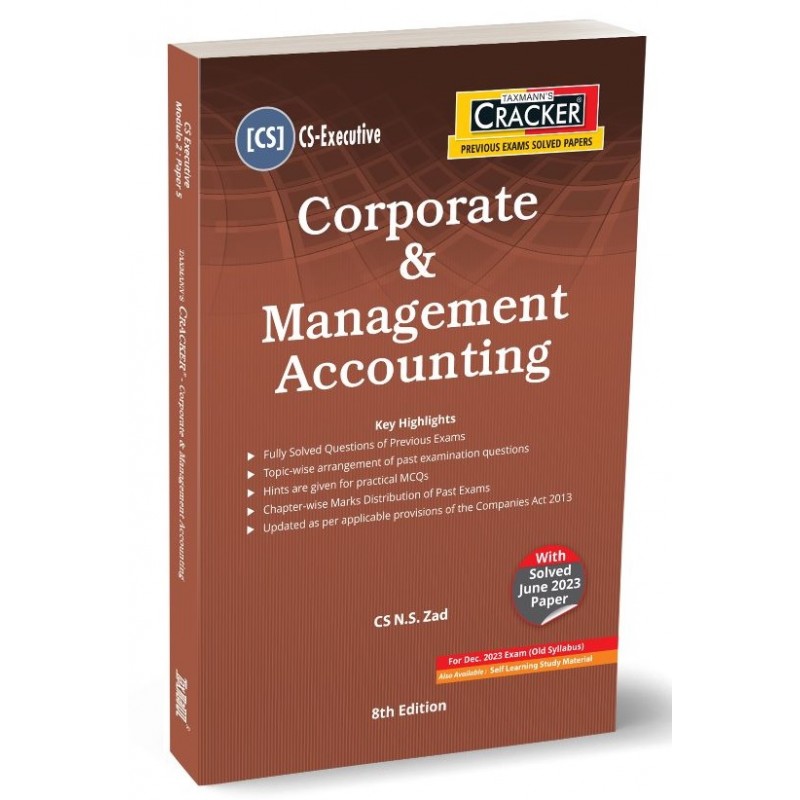 Taxmann's Cracker on Corporate & Management Accounting for CS Executive ...