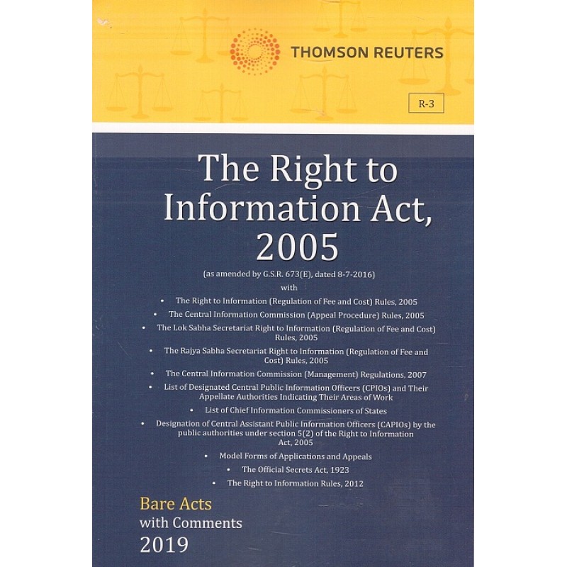 Thomson Reuters The Right to Information Act, 2005 [RTI - Bare Acts ...